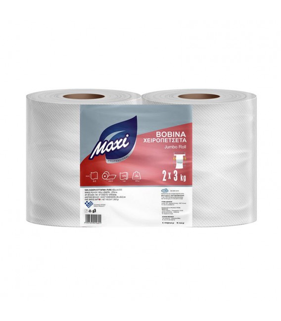 ΧΑΡΤΙ ΚΟΥΖΙΝΑΣ BOBINA Α' ΛΕΥΚΟ ΓΚΟΦΡΕ 2 ΡΟΛΑ x 3KG MAXI